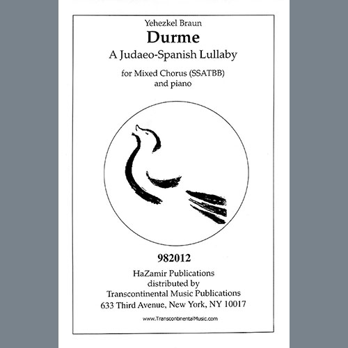 Durme, Durme Sheet Music | Yehezkel Braun | SATB Choir