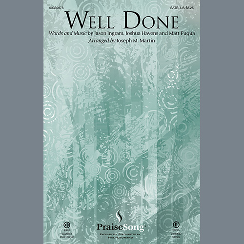 Well Done (arr. Joseph M. Martin) Sheet Music | The Afters | Choir ...