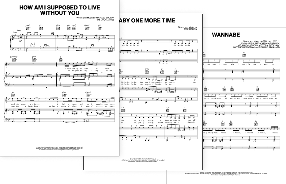 90s Hits Playlist Sheet Music Direct 90s Hits Playlist Sheet Music Direct