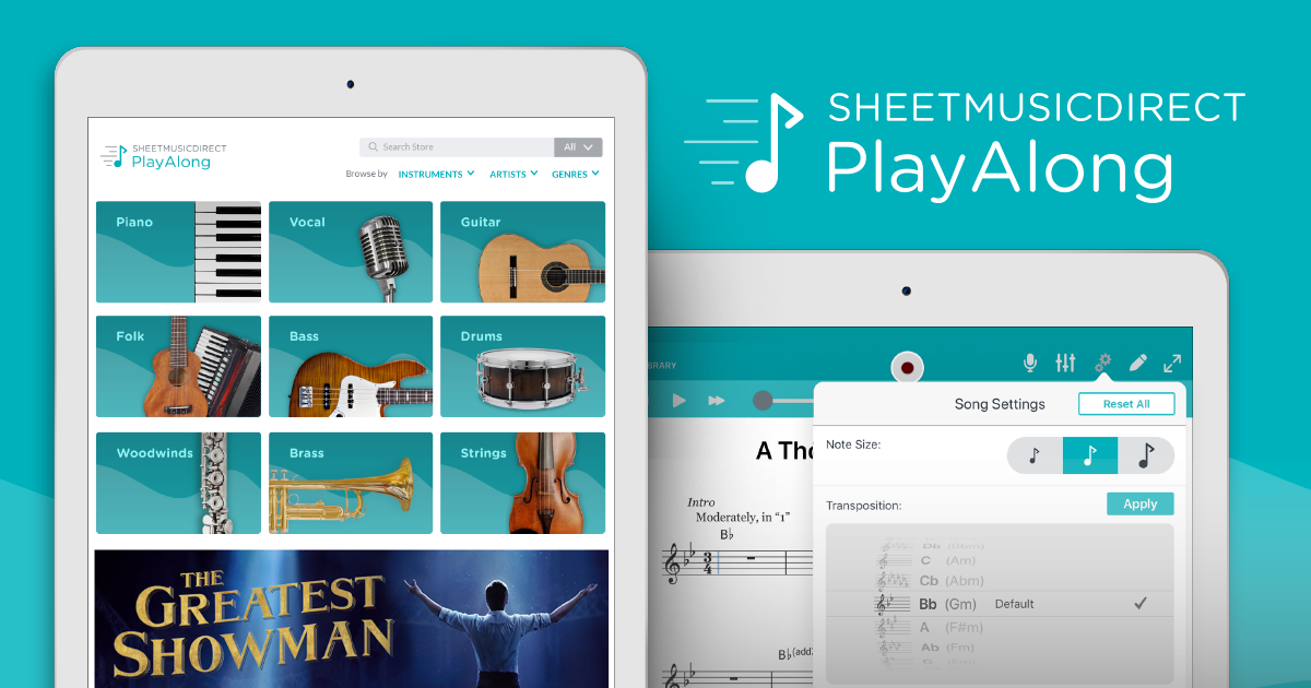 PlayAlong Sheet Music App | Play w/ Backing Tracks | Sheet Music Direct